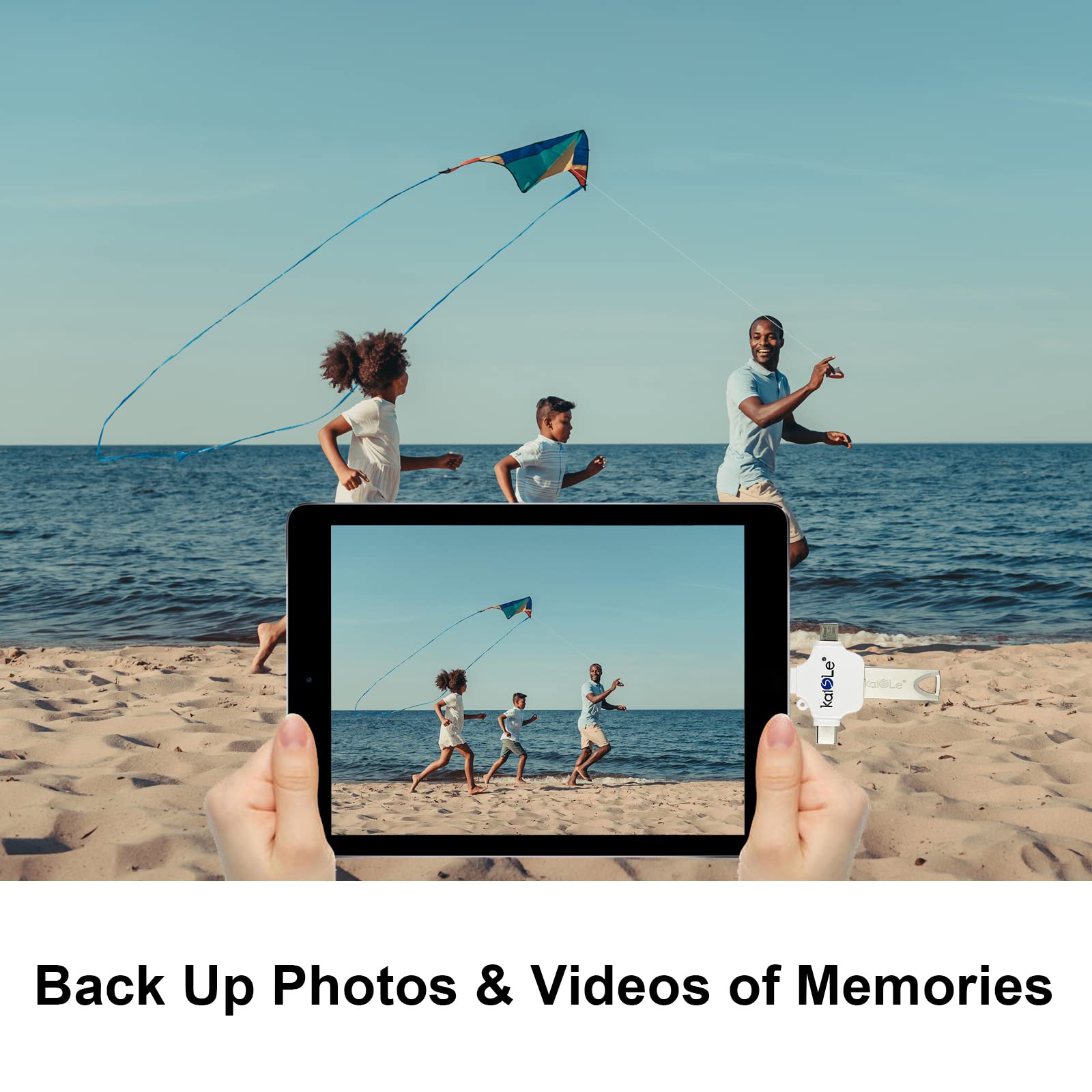 KAISLE 128GB Photo Stick External USB Flash Memory Storage Thumb Drives for Photo and Video Backup for Apple, Android and Windows Devices