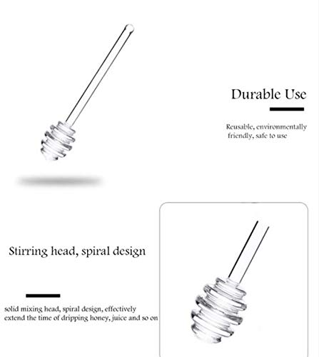 Glass Honey Dipper Sticks,Honey Dipper Spoons Stick Bee Honey Spoon Stirring Scooper For Durable Kitchen Honey Tools,2pcs