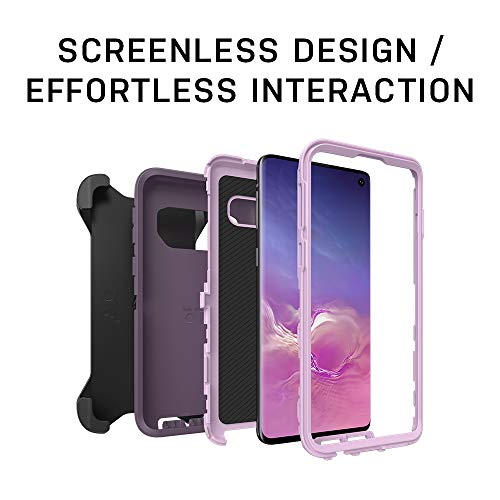 OtterBox Galaxy S10+ Defender Series Case - BLACK, rugged & durable, with port protection, includes holster clip kickstand