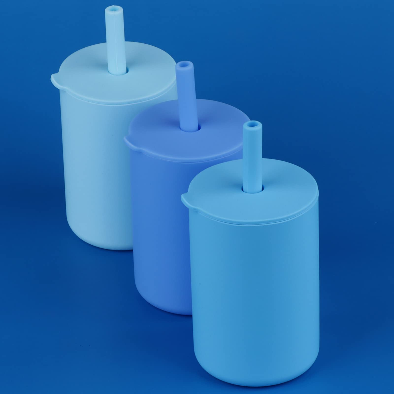 Kalovin Baby Sippy Cup, 3 Pack Silicone Trainer Cup Toddler Training Straw Cup for Boys and Girls, Unbreakable, Spill Proof Sippy Cup for Toddlers, 6 oz