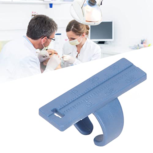 Finger Ruler Hospital Transparent Scale Portable Safe Endodontic Measuring Ring for Dentist (Blue)