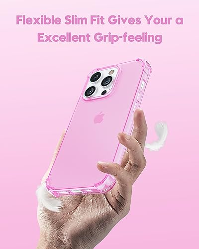 Svanove for iPhone 13 Pro Max Phone Case Clear Bumper, Transparent Cute Color, Thin Slim Soft Silicone Flexible TPU Trendy Cover for Women Girl Aesthetic, Protective Shockproof, Light Pink
