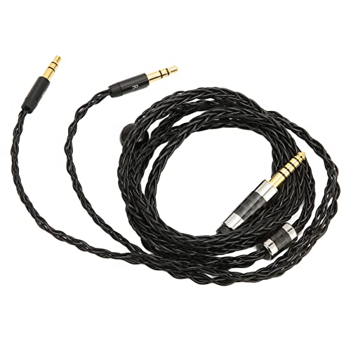 KOSDFOGE Silver Plated Copper Wire Headphone Cable 8 Core Balanced 4.4mm to Dual 3.5mm Silver Plated Earphone Cable Replacement