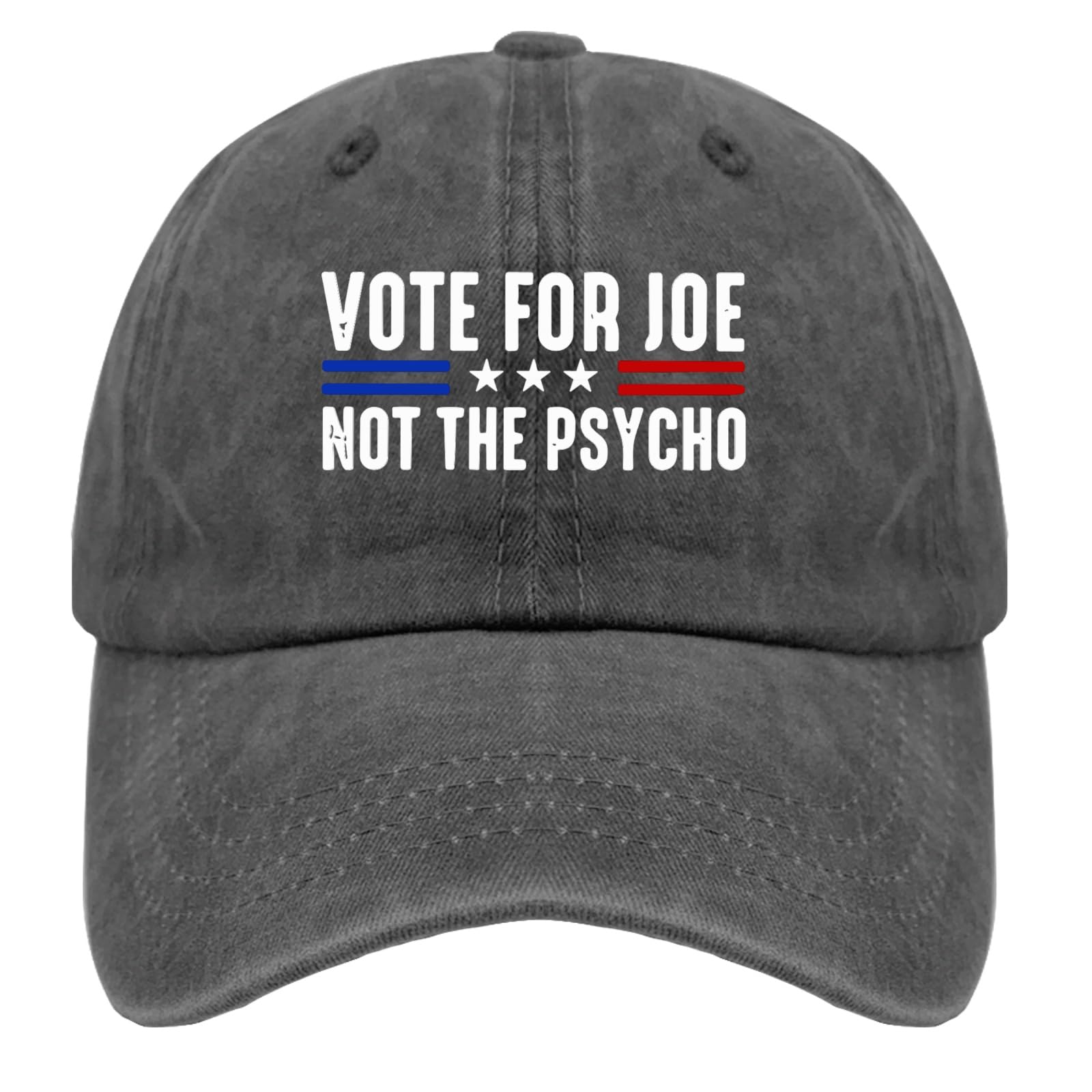 Generic Vote for Joe Not The Psycho Hat for Men Baseball Cap Aesthetic Washed Hiking Hat Fitted, Pigment Black