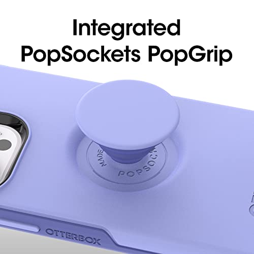 OtterBox iPhone 14 Pro (ONLY) Otter + Pop Symmetry Series Case - PERIWINK (Purple), integrated PopSockets PopGrip, slim, pocket-friendly, raised edges protect camera & screen