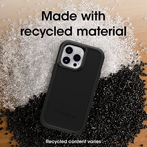 OtterBox iPhone 14 Pro (ONLY) Defender Series XT Case - BLACK , screenless, rugged , snaps to MagSafe, lanyard attachment