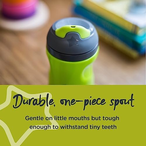 Tommee Tippee Insulated Sippee Cup, Water Bottle for Toddlers, Spill-Proof, BPA Free, 9oz, 12m+, Pack of 2, Green and Teal