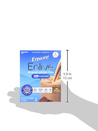 Ensure Enlive Meal Replacement Shake, 20g Protein, 350 Calories, Advanced Nutrition Protein Shake, Milk Chocolate, 8 Fl Oz (Pack of 16)