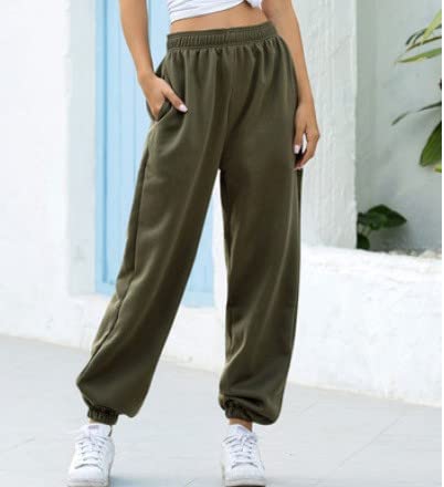 DUOWEI Pans Woman Women's Bottom Sweatpants Joggers Pants Workout High Waisted Yoga Plus Size Working Clothes for Women Office