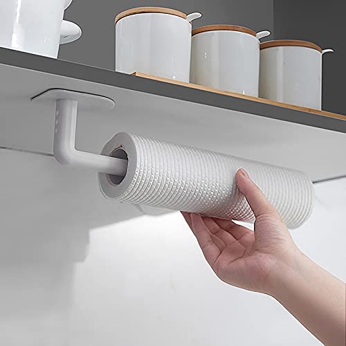 HOUKAI Kitchen Paper Towel Holder Multi-color Multifunction Self-adhesive Seamless Accessories Bathroom Toilet Storage Rack (Color : Blue)