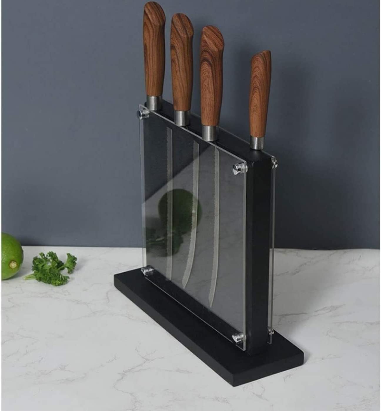 JGATW Knife Block Double Side Magnetic Knife Holder Acrylic Magnetic Knife Rack Kitchen Accessories Knife Holder Knife Storage