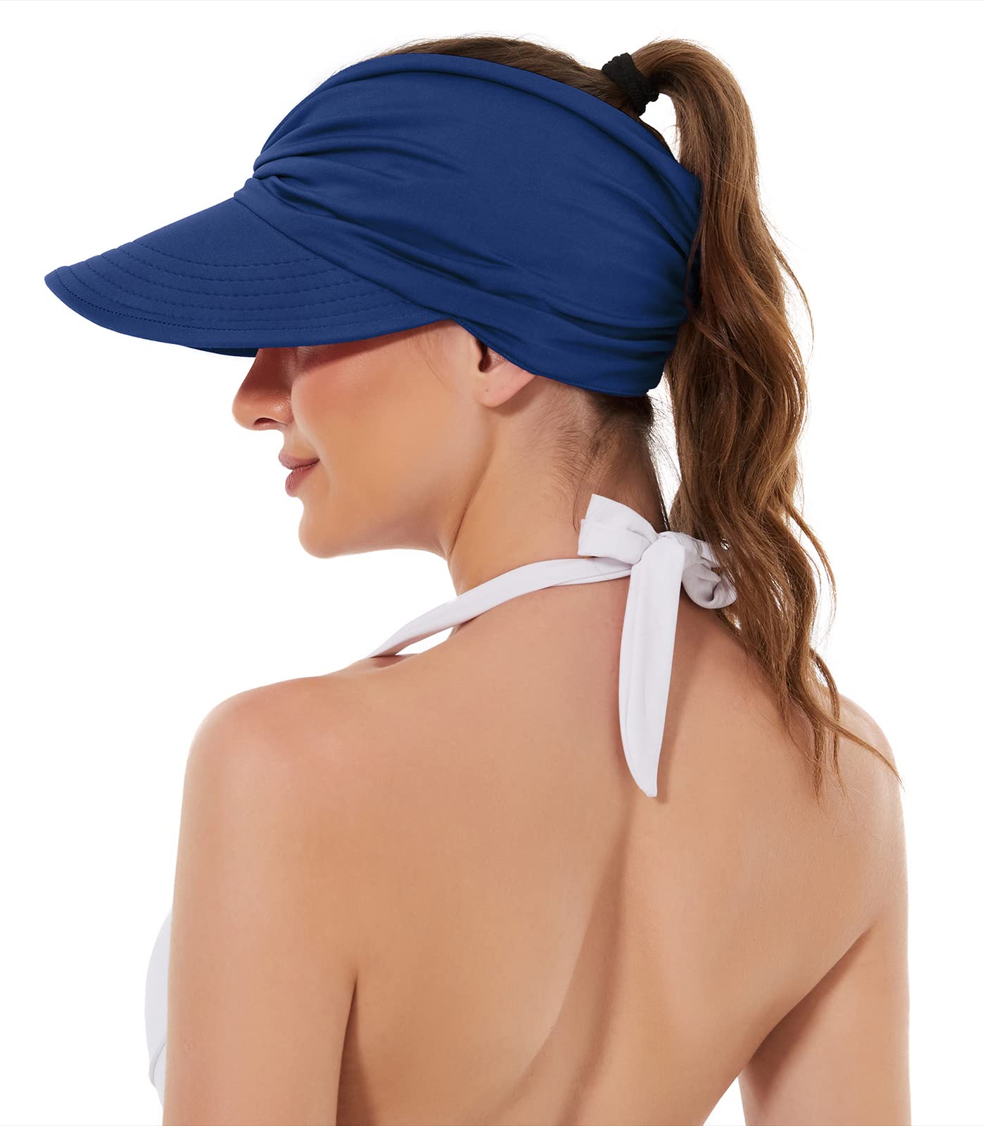 Durio Sun Hats for Women UV Protection Wide Brim Sun Visor Hats for Women Packable Summer Beach Hats Navy