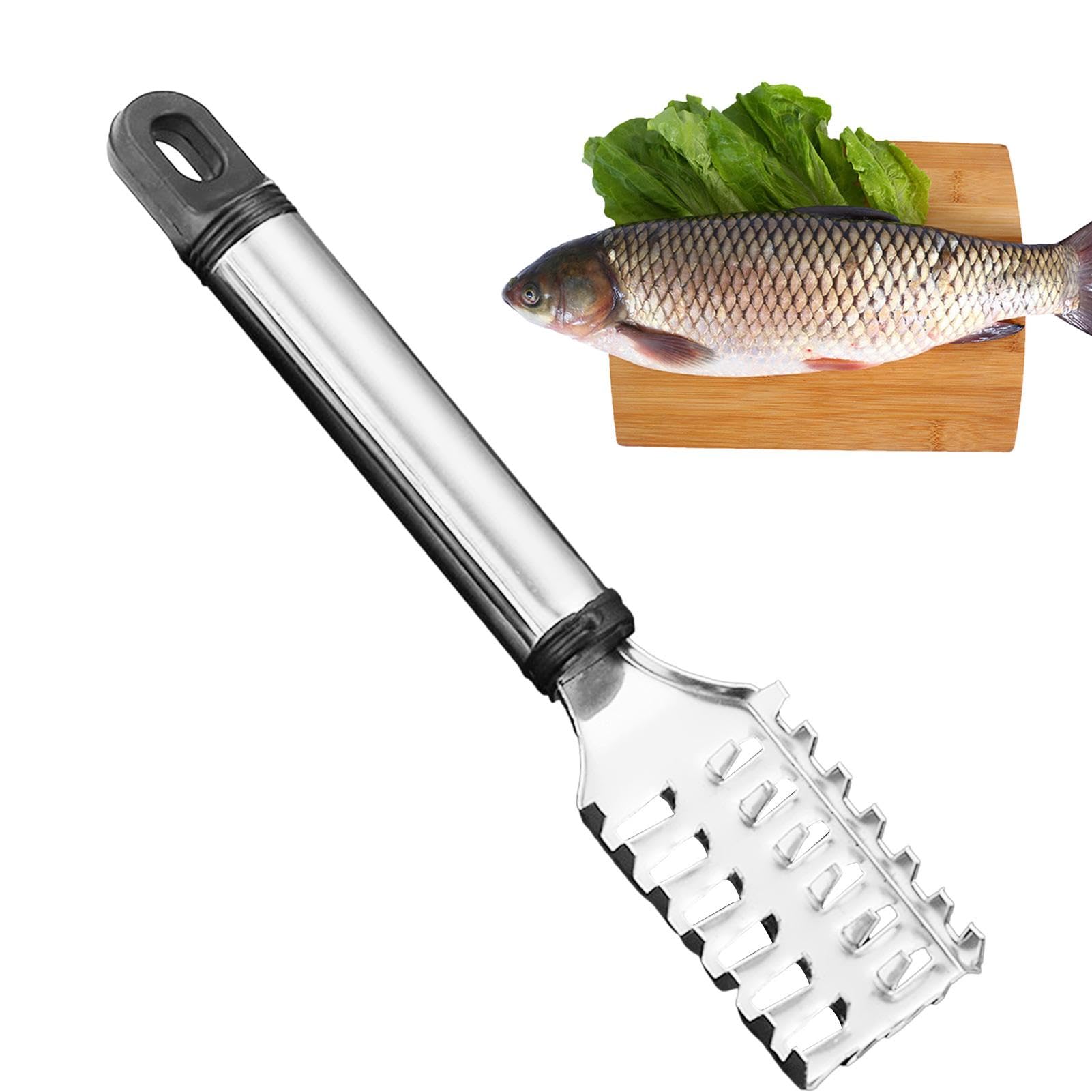 Fish Scale Remover Tool - Fish Scaler Tool | Fish Scaler Brush, Handheld Stainless Steel Scarper Remover, Scarper Remover and Descaler with Ergonomic Handle, Kitchen Tool for Fish Scaling Cleaning