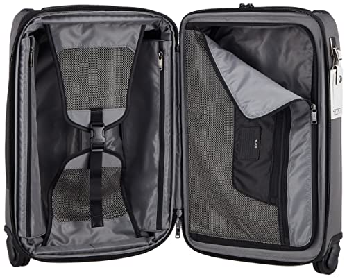 TUMI Alpha International Dual Access 4-Wheeled Carry-On Luggage - Rolling Suitcase for Men and Women - Luggage Carry-On with 4 Spinner Wheels - Rolling Luggage with Security Zippers - Navy/Grey