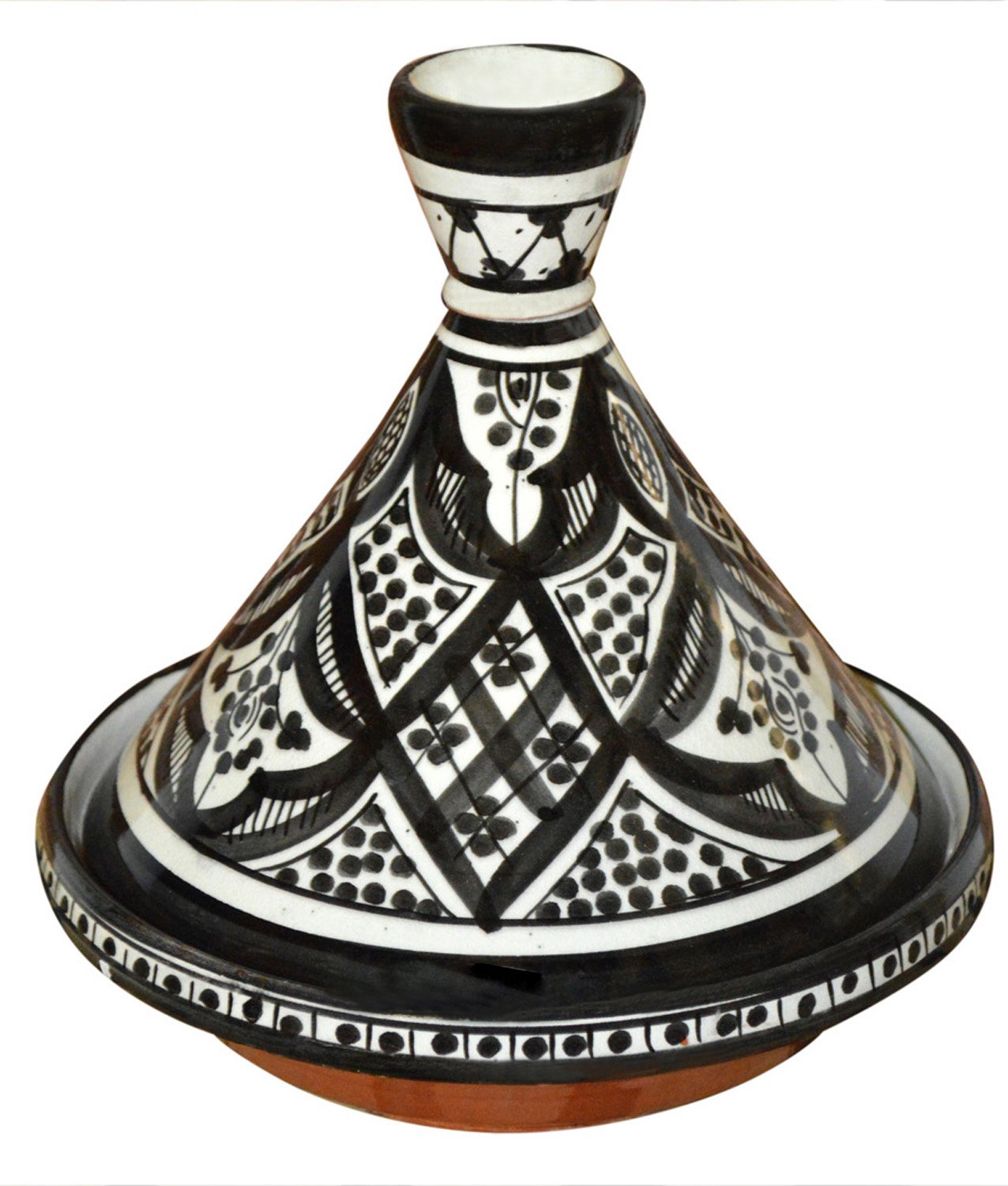 Moroccan Handmade Serving Tagine Exquisite Ceramic With Vivid colors Original 8 inches Across