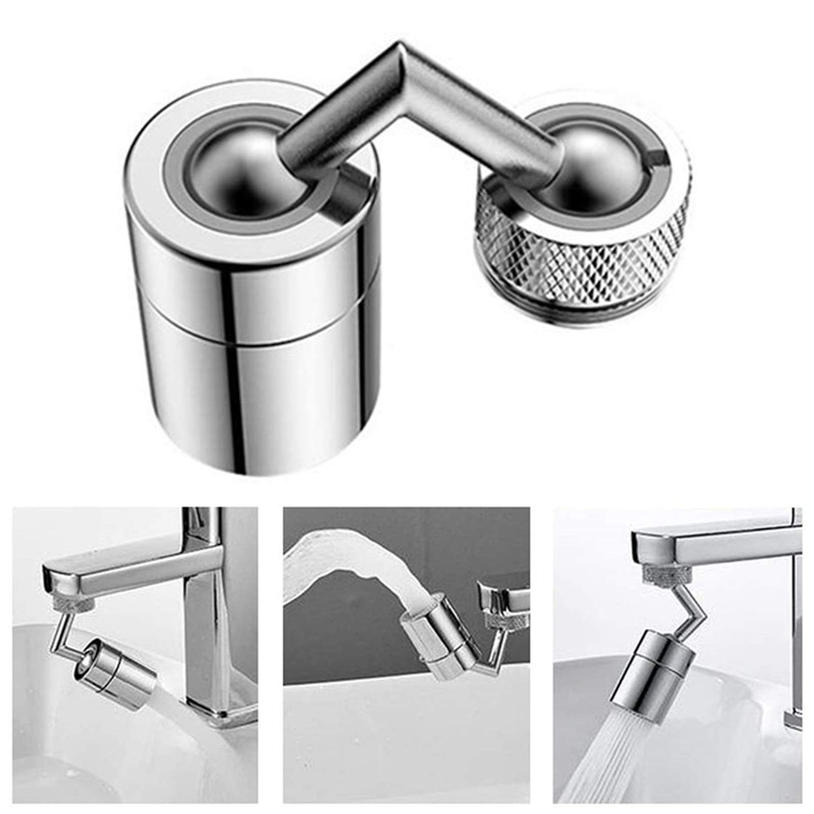 Ecledo Faucet Water Filters Nozzle 720°rotatable Water Universal Splash Filter Faucet Anti-Splash, Oxygen-Enriched Foam, Four-Layer Mesh Filter, Leak-Proof with Double O-Ring