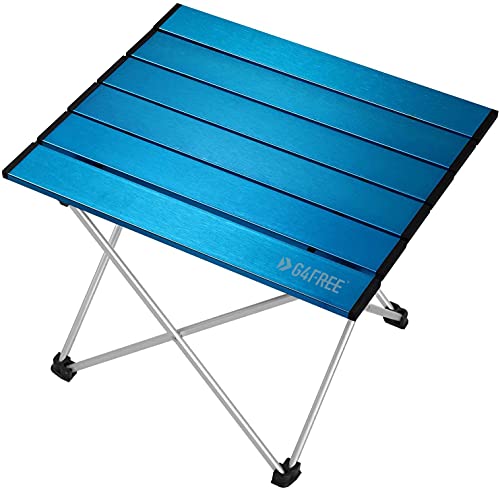 G4Free 2Pcs Folding Camping Chairs Portable Camping Table Aluminum Folding Table