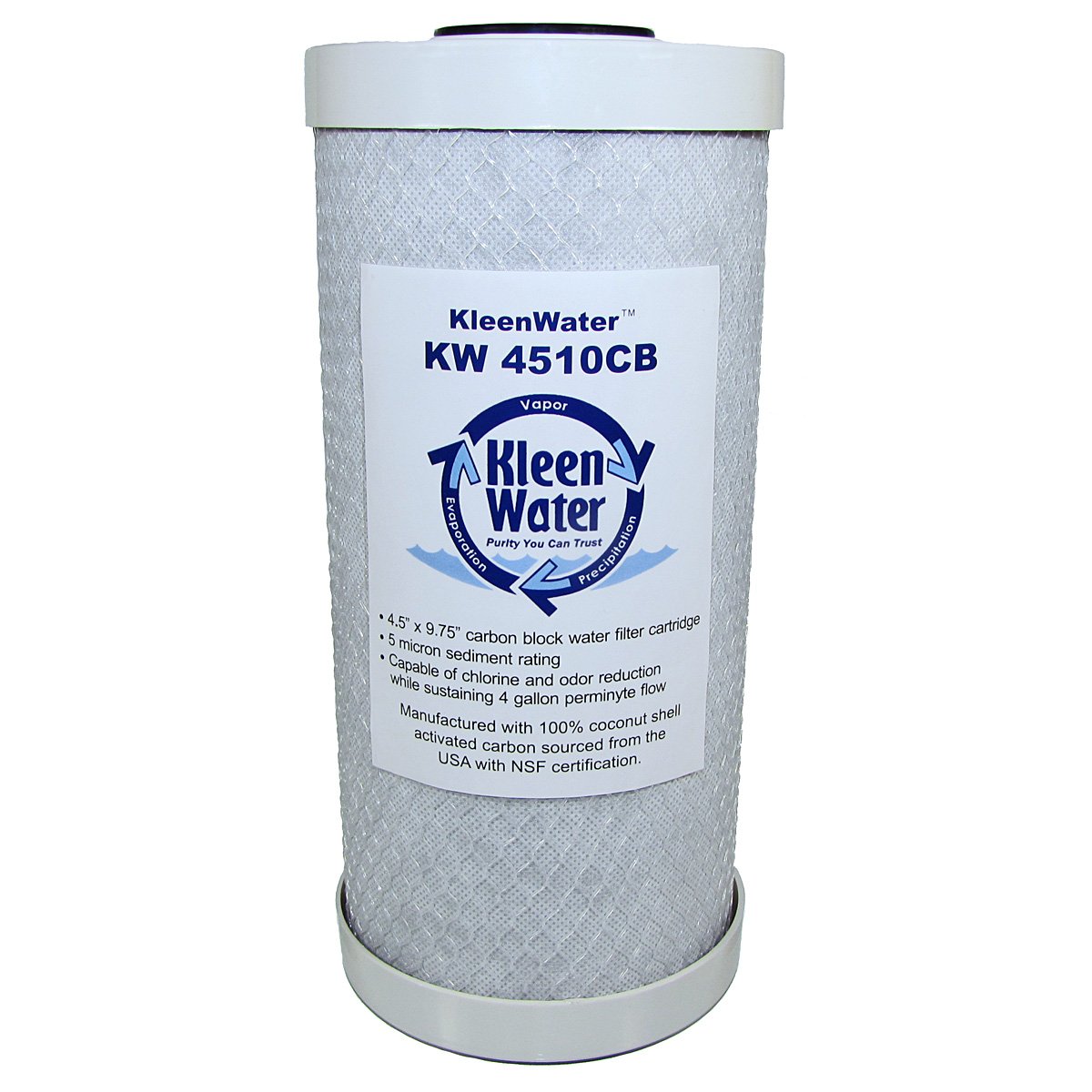 KleenWater KW4510CB Carbon Block Water Filter Cartridges, Set of 3, Replacement O-Ring (1), Compatible with 32-425-125-975, RFC-BB, WHEF-WHHPCBB, CBC-BB and EP-BB