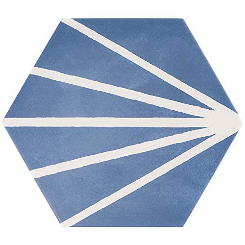 Eclipse Ray Blue 8" Hexagon Porcelain Matte Floor and Wall Tile (16 Pieces 6.03 Sq. Ft. / Box)