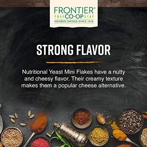 Frontier Nutritional Yeast Mini Flakes, 1-Pound Bulk Bag, Essential B Vitamins, Non-Irradiated, Kosher Yeast