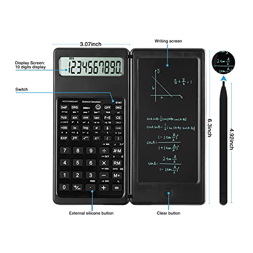 Scientific Calculators,Lvesunny Multifunctional Scientific Calculator with Notepad, 10-Digit Large Screen, Perfect School Supplies for Students, Ideal for Basic Math Learning(Black)