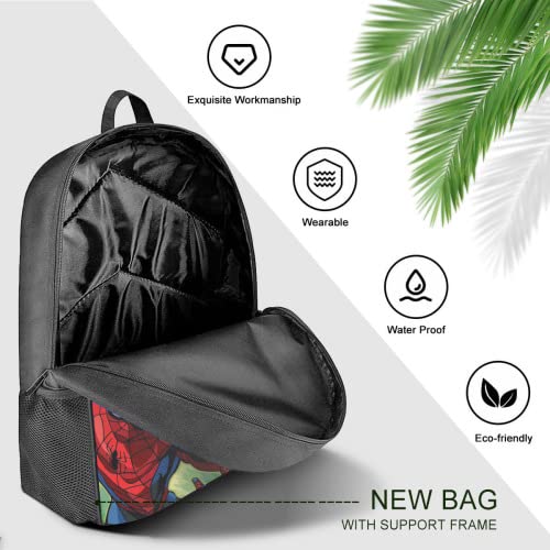 School Backpack Lightweight Travel Backpack Cartoon Large Capacity Insulated Lunch Box Pencil Case 3 Piece Set for Kids Gifts