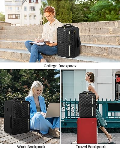 LOVEVOOK Carry On Backpack, 50L Airline Approved Travel Backpack for Women as Personal Item, Expandable 18 inch Laptop Backpack, Large Casual Daypack Waterproof Luggage Suitcase with Toiletry Bag