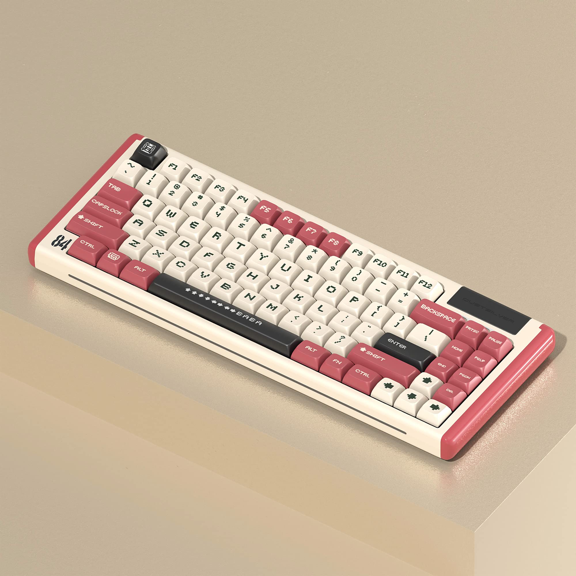 DUSTSILVER D84 Wireless 75% Classic Retro Mechanical Keyboard with RGB, Hot Swappable, Bluetooth/2.4G/Type-C Connection, Gateron Black Switches for Linear Typing