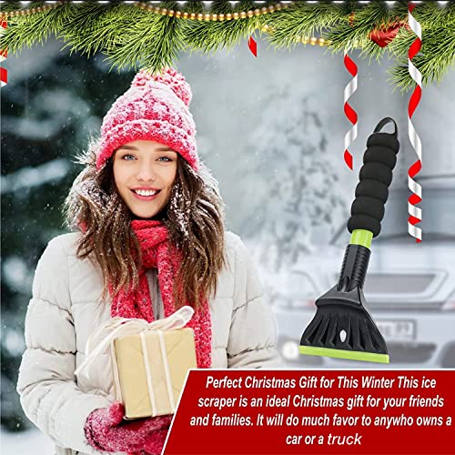 Oversized Ice Scrapers for Car Windshield, Snow Brush Scrapers Car Window Frost Removal with Foam Handle, 4.7Inch Large Soft Blade for SUVs Trucks-Scratch Free, Ideal Stocking Stuffer Car Gifts