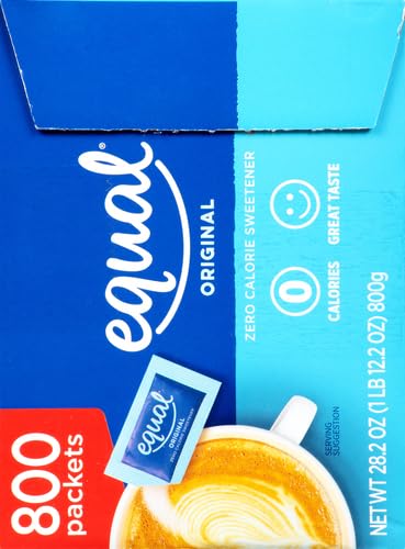 EQUAL 0 Calorie Sweetener, Sugar Substitute, Zero Calorie Sugar Alternative Sweetener Packets, Sugar Alternative, 800 Count