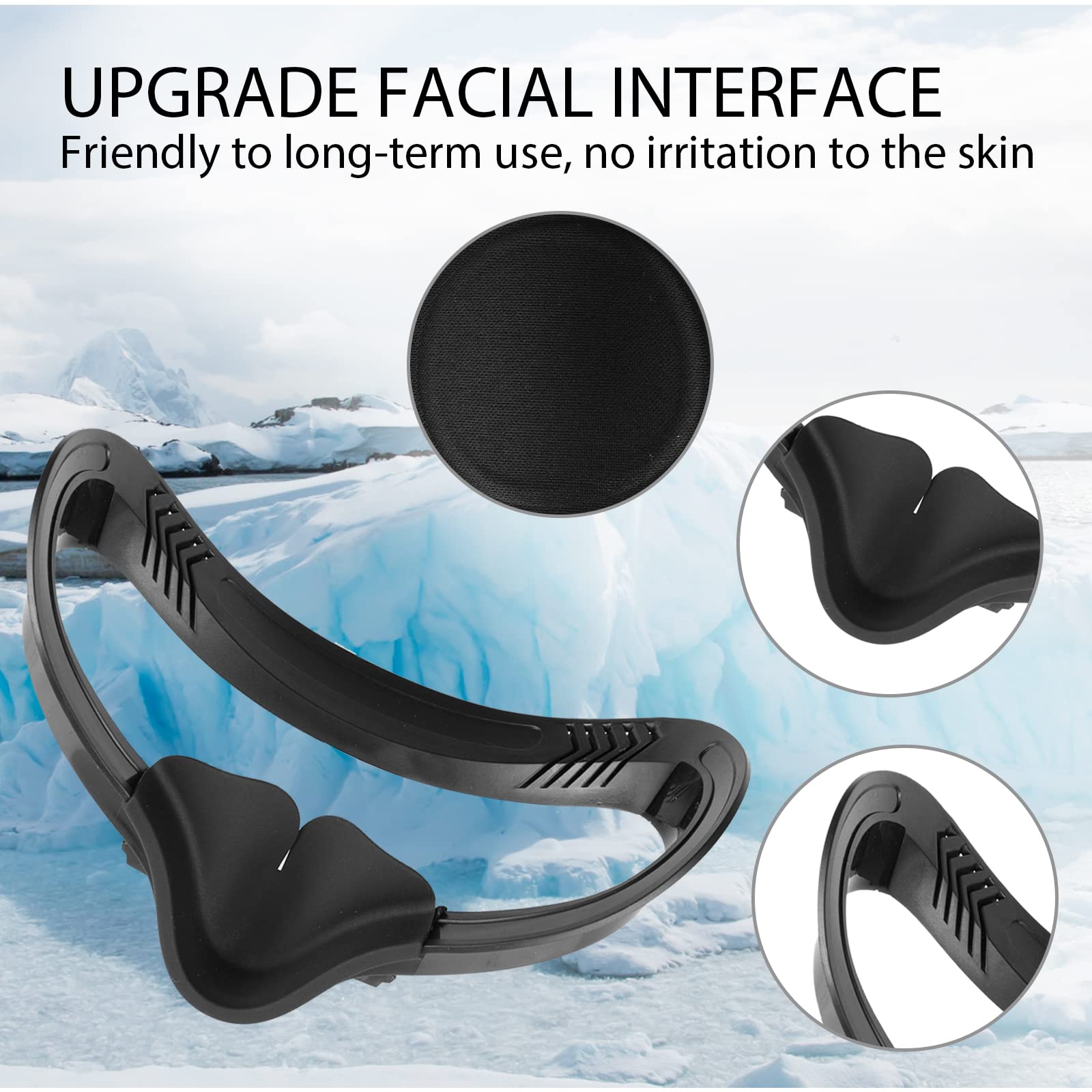 Face Cushion Cover Glasses Spacer: Lens Dust Protector for Oculus Quest 2 VR Headset Thumbstick Cap Anti Leakage Nose Pad 7 Pack PU Leather Foam Face Cover for Meta Quest 2