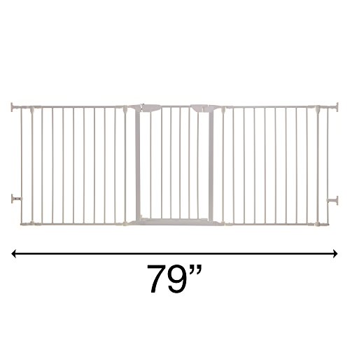 Dreambaby Newport Adapta Baby Gate - Use at Top or Bottom of Stairs - for Straight, Angled or Irregular Shaped Openings (White)