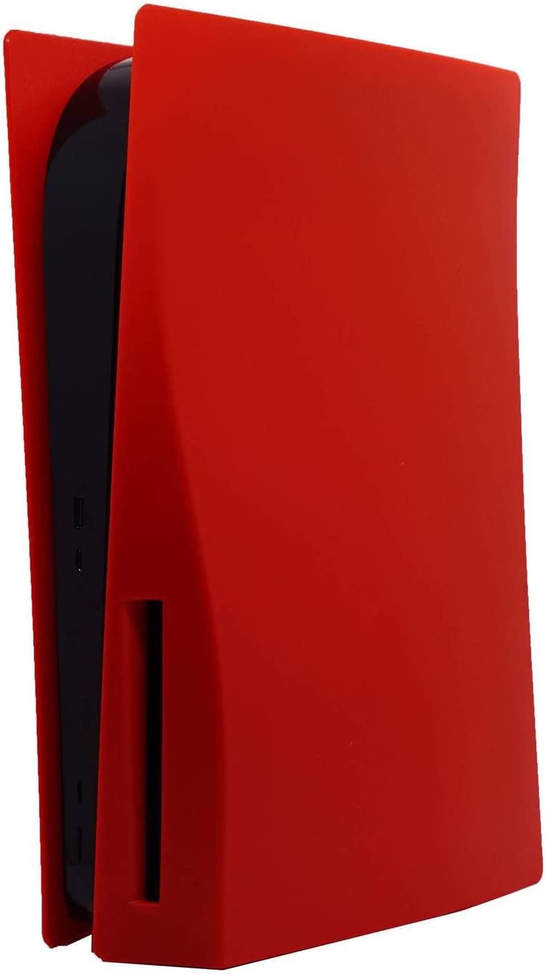 Face Plates Cover Skin Shell Panel for PS5 Console,Protective Shell Faceplate Cover for PS5 Console,Disc Edition and Digital Edition Replacement (Disc Edition Red)
