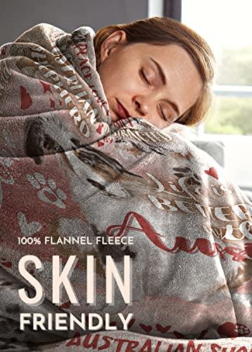 InnoBeta Australian Shepherd Gifts for Women, Best Aussie Blanket for Aussie Mom, Australian Shepherd Throw Blanket, 50 x 65 inch, Skin Friendly