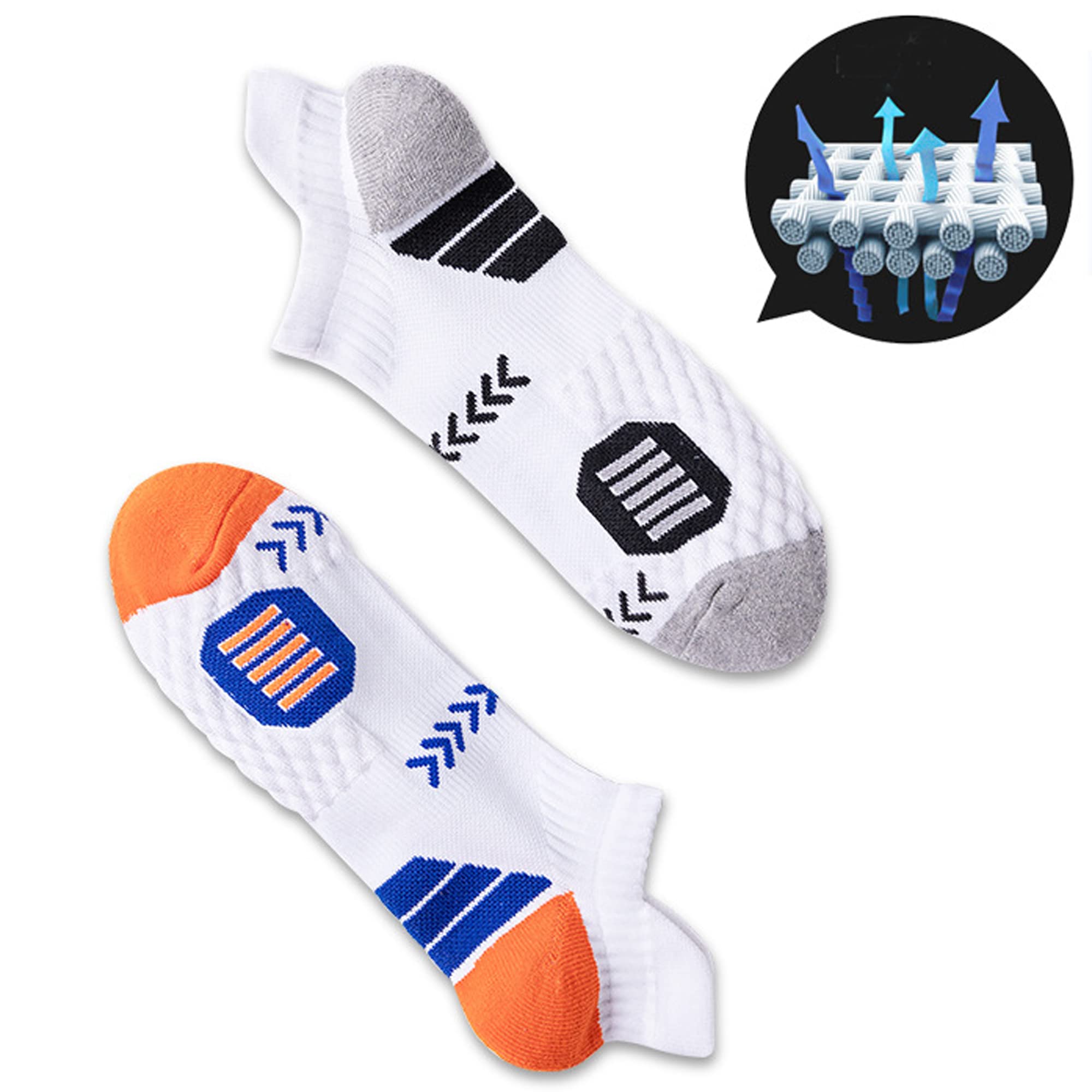 Fraobbg 6 Pack Athletic Low Cut Ankle Tab Sports Socks Breathable Running For Men Women (White)