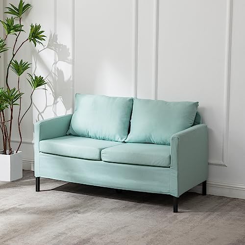 SDADI 51" Loveseat Sofa Couch for Living Room, Love Seats 2-Seater Furniture w/Metal Legs for Compact Small Space, Deep Seated Comfy Sofa for Apartment, Bedroom, Dorm, Office (Blue)