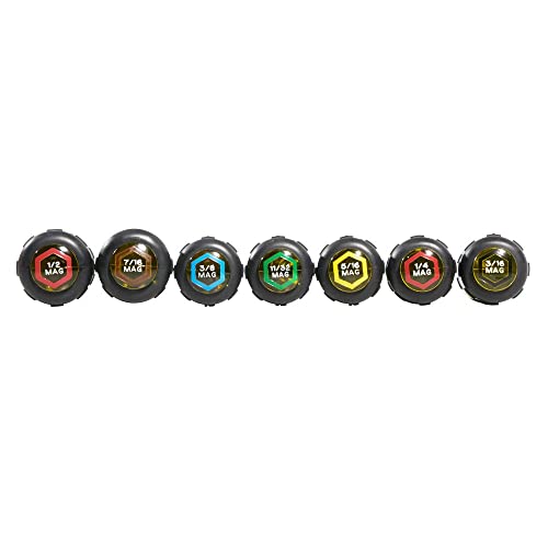 Klein Tools 647M Tool Set, Magnetic Nut Drivers Sizes 3/16, 1/4, 5/16, 11/32, 3/8, 7/16, 1/2-Inch, 6-Inch Hollow Shafts, 7-Piece