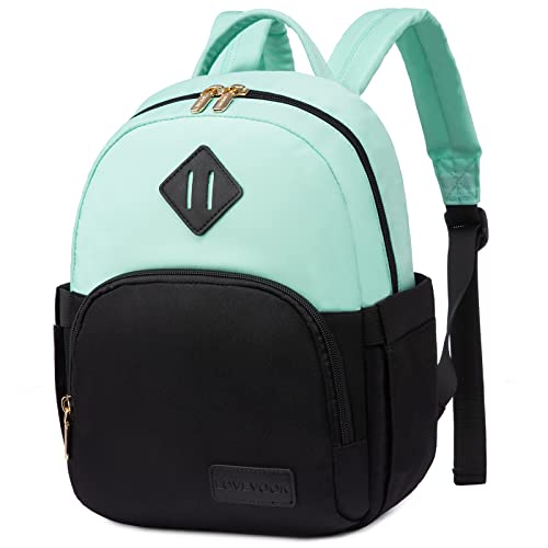 LOVEVOOK Mini Backpack Purse for Women, Small Fashion Backpack, Lightweight Cute Daypack for Travel Dating Black-Cyan Blue