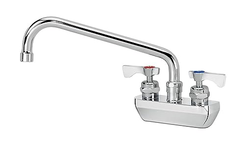 Krowne 14-410L Krowne Royal Series Faucet, Splash-Mounted, 4" Centers, 10" Swing spout, Quarter-Turn Ceramic Cartridge Valve with Built-in Back Flow preventers, Includes mounting kit, Chrome Finish