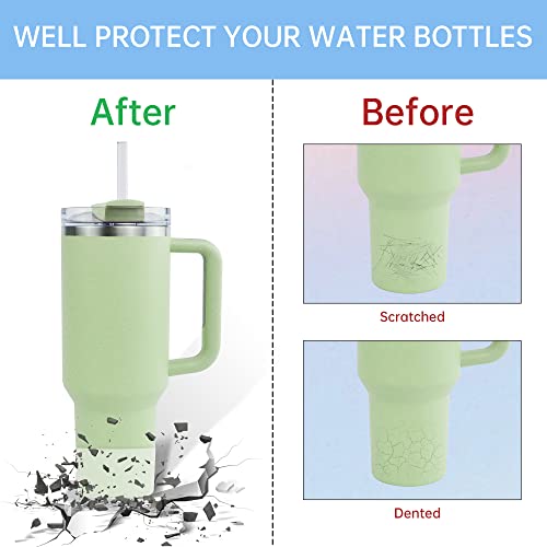 Turmaster 1Pcs Silicone Boot for Stanley 40 oz Quencher Tumbler, Silicone Cups Sleeve for Stanley IceFlow 20oz 30oz, Stanley Cup Accessories, Protective Cover for Water Bottle Bottom(Clear)