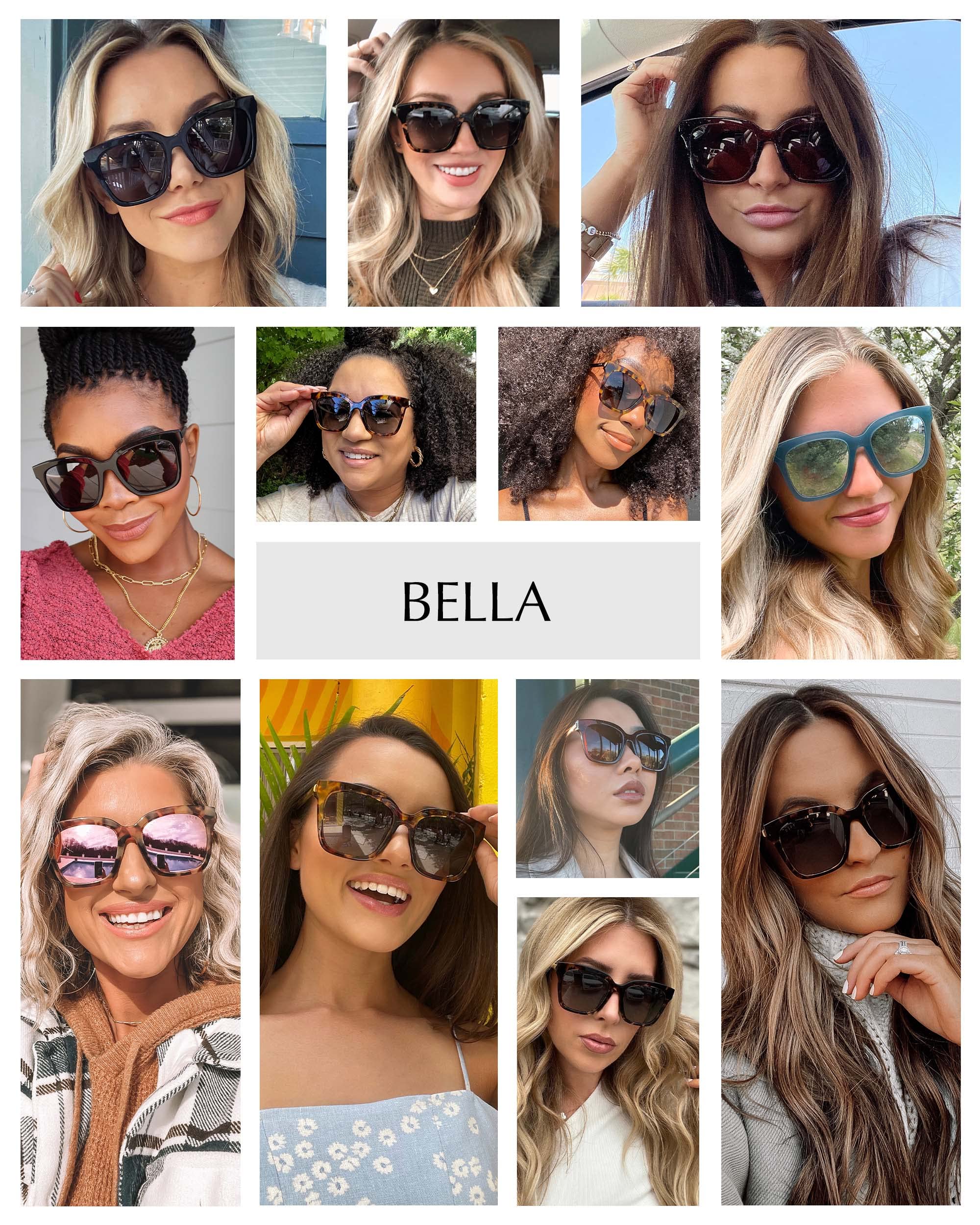 DIFF Bella Designer Square Oversized Sunglasses for Women UV400 Polarzied Protection w/giftable travel case, Amber Tortoise + Steel Gradient