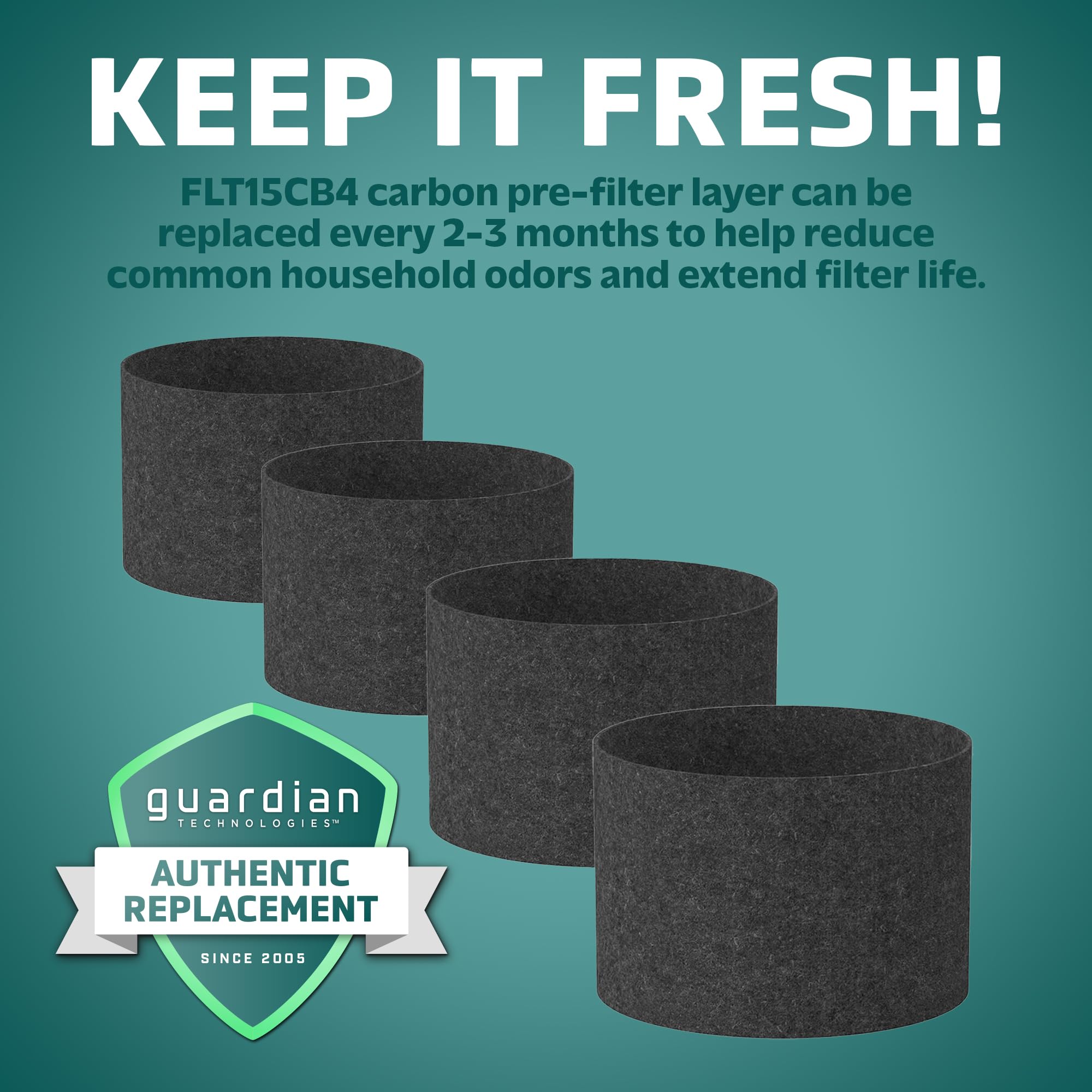 GermGuardian Filter V HEPA Pure Genuine Air Purifier Replacement Filter, Removes 99.97% of Pollutants for Models AC3000W, AC3000B, AC3050, AP3151 and AC151, Black/Yellow, FLT151