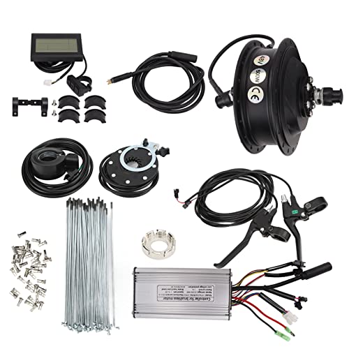 Drfeify Electric Bike Motor Kit, 48V 500W Front Hub Motor Electric Bike Conversion Kit(Fits 26 inch Rim Spokes)