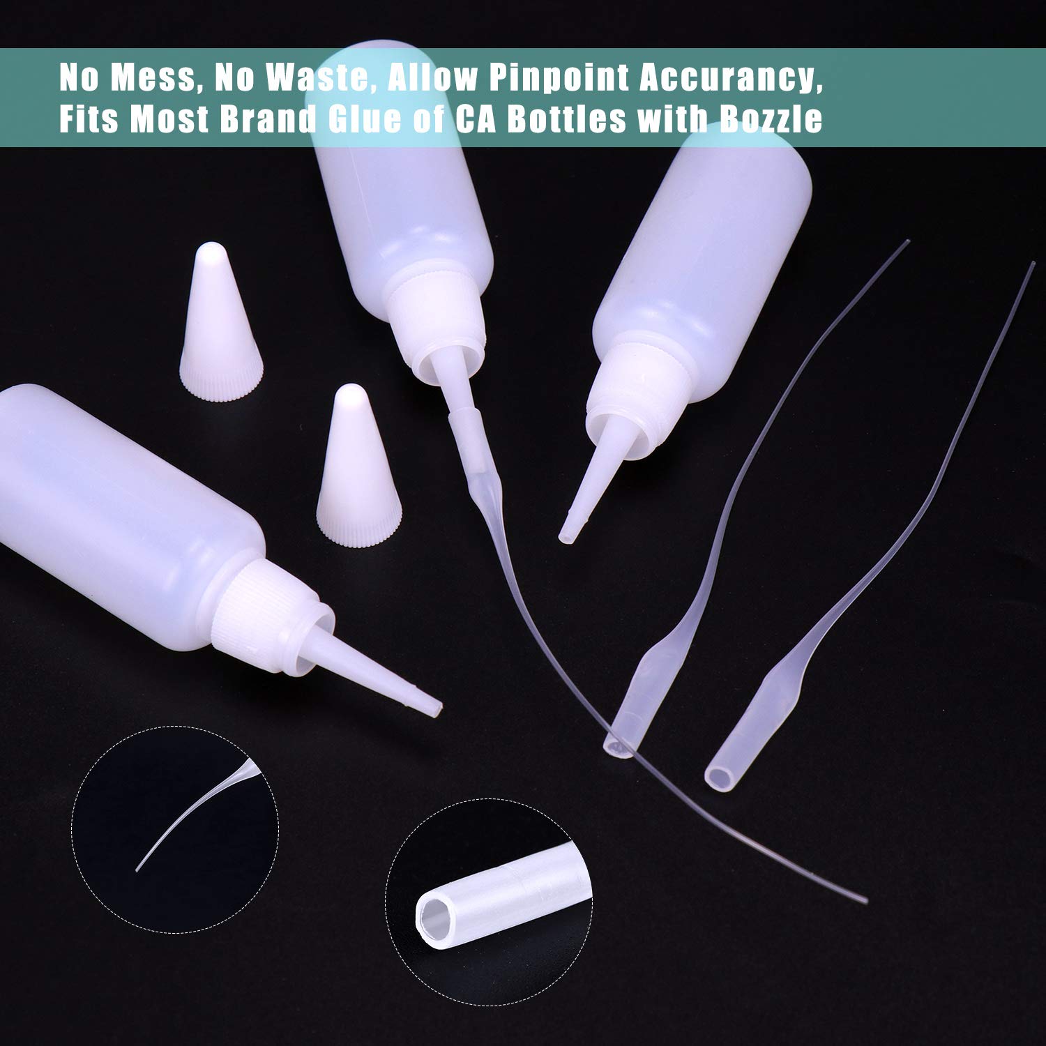 Hysagtek 320 Pcs CA Glue Micro-Tips Kit, Plastic Squeeze Bottles, Extender Precision Applicator for Hobby, Crafting, Lab Dispensing, Adhesive Dispensers