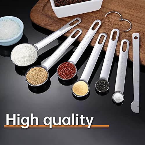 OWOXER Measuring Spoons Set of 7, Premium Heavy Duty 18/8 Stainless Steel Measuring Spoons Cups Set