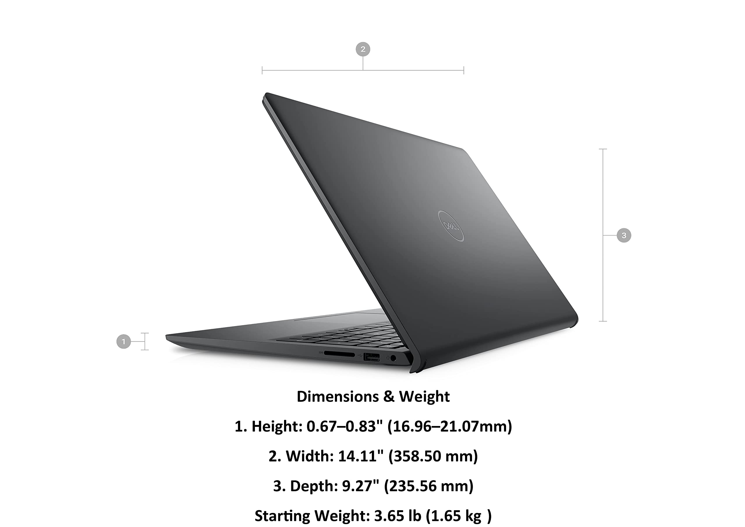 Dell Inspiron 15 15.6" Business Laptop (FHD WVA Anti-Glare, Intel 4-Core i5-1135G7, 16GB RAM, 512GB SSD, Iris Xe Graphics), Numeric Keypad, Webcam, Wi-Fi, 2024 Inspiron 3000 3520, Win 11 Pro, Black