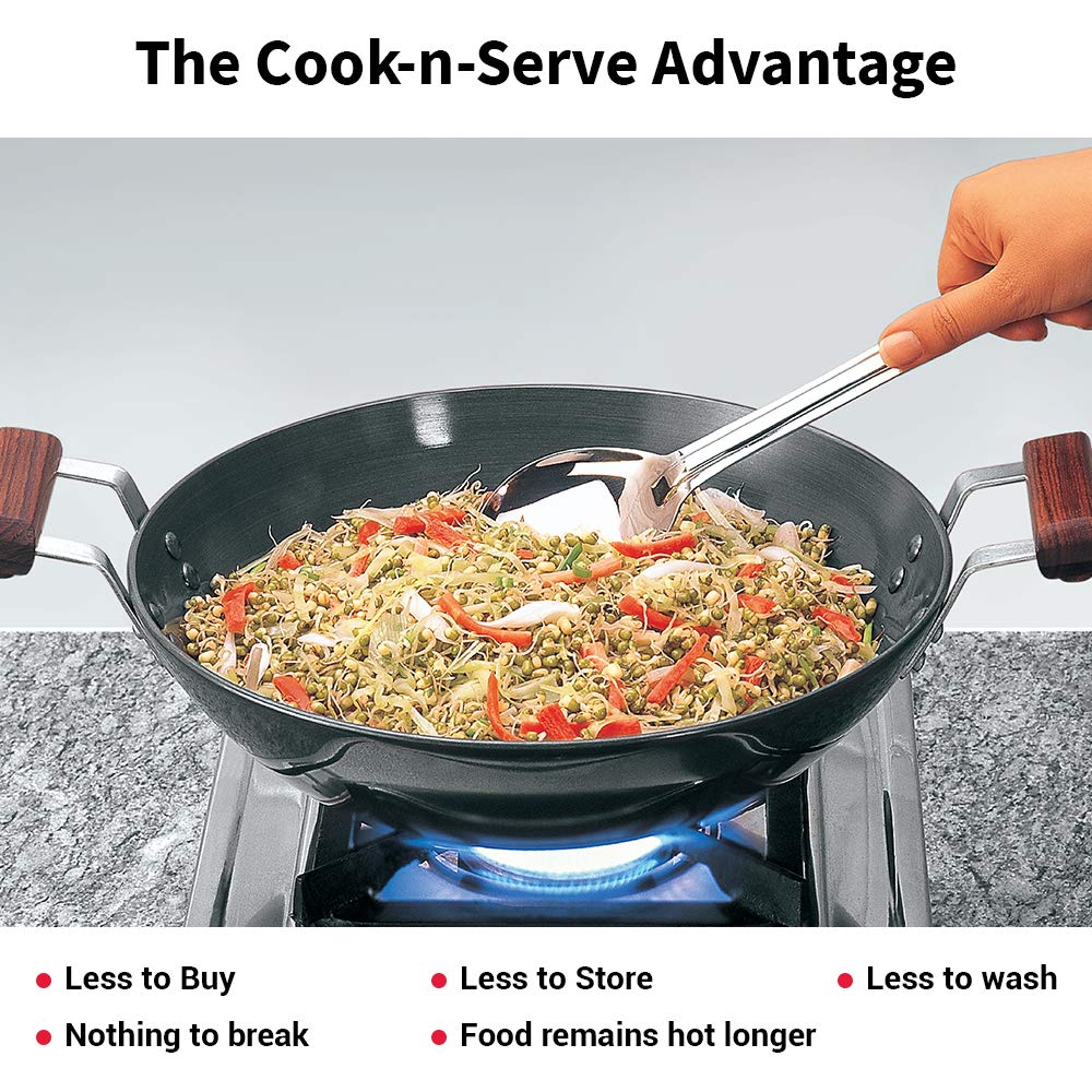 HAWKINS Futura Hard Anodised Deep-Fry Pan (Kadhai) With Stainless Steel Lid2.75 Litre Black