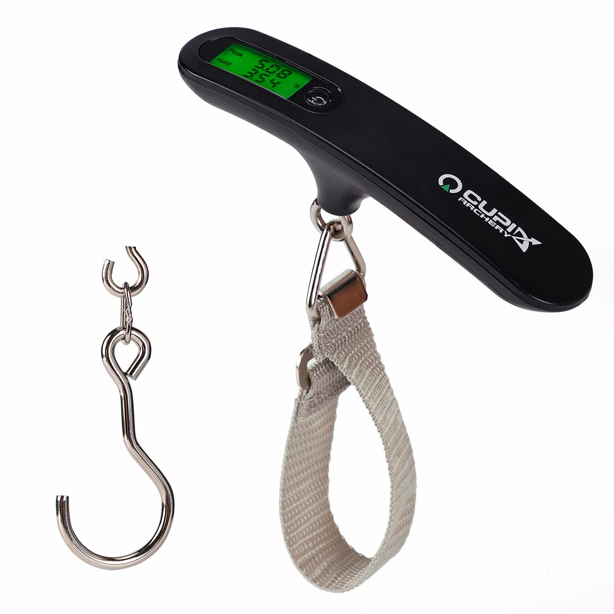 Digital Bow Scale,110 lbs High Precision Archery Bow Scale (Black+Hook+Lanyard)