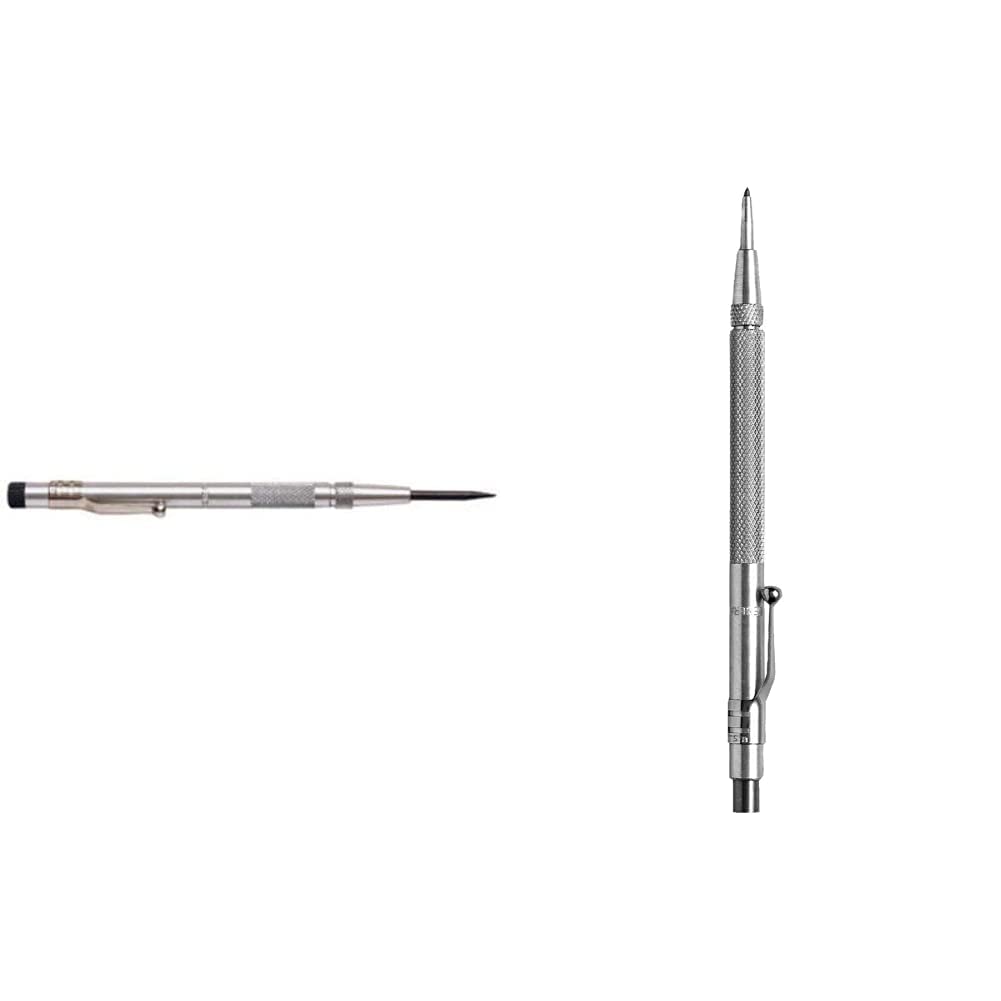 General Tools Pocket Automatic Center Punch #87 & 88CM Tungsten Carbide Scribe and Magnet, Copper