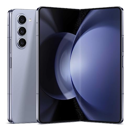 SAMSUNG Galaxy Z Fold 5 Cell Phone, Factory Unlocked Android Smartphone, 256GB, Big 7.6” Screen for Streaming, Gaming, Dual App View, One-Hand Control, Hands-Free Use, US Version, 2023, Icy Blue